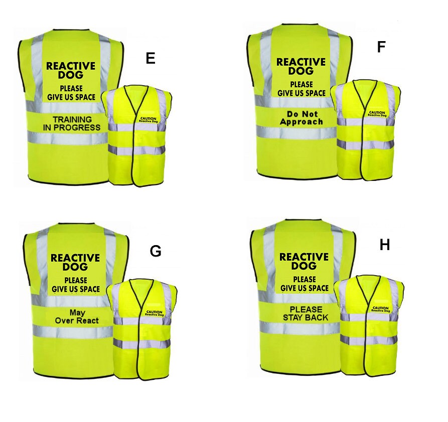 Reactive Dog Hi Vis Vest, Dog Walking Hi Vis Vest, Dog Walker Vest ...