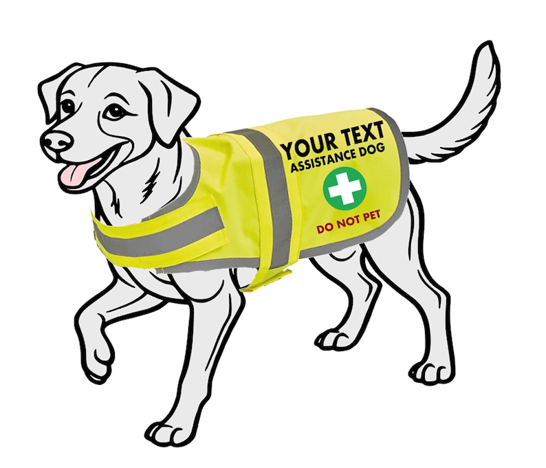 Personalised Assistance Dog Hi-vis Dog Jacket, Dog Walking Vest, Dog ...