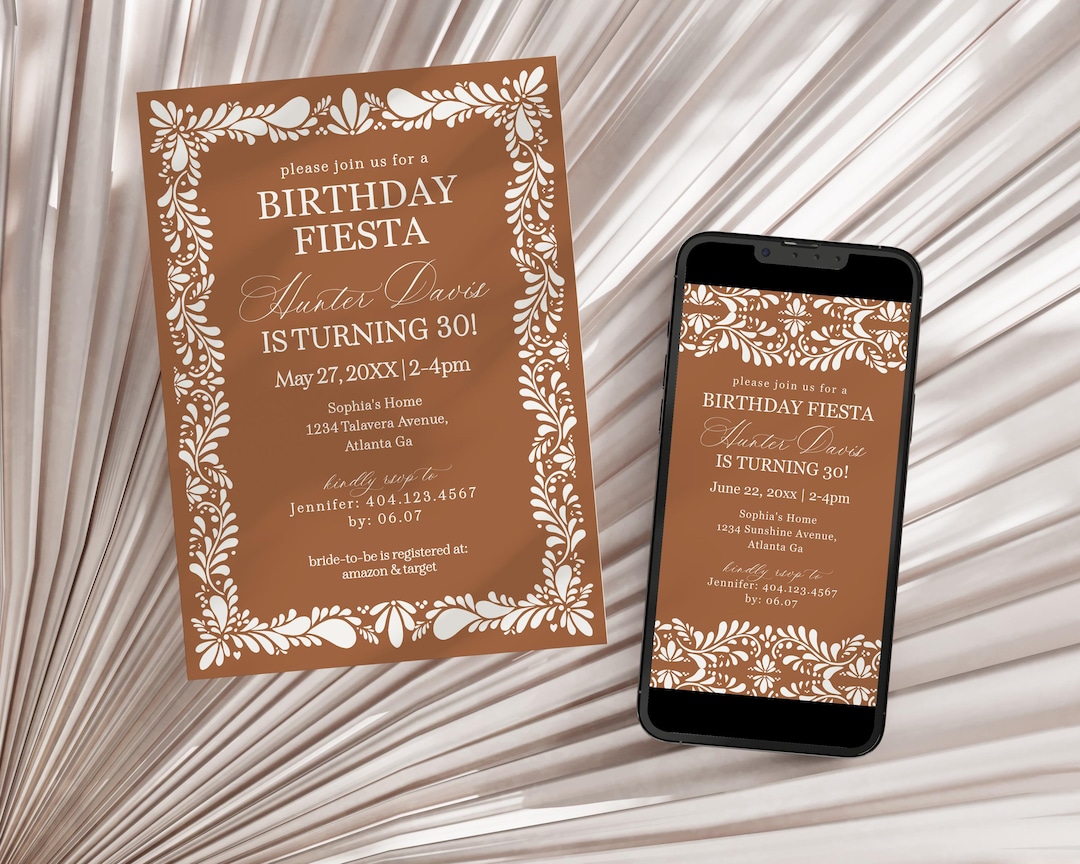 Clay Talavera Birthday Invitation, Fiesta Birthday Invite, Spanish ...