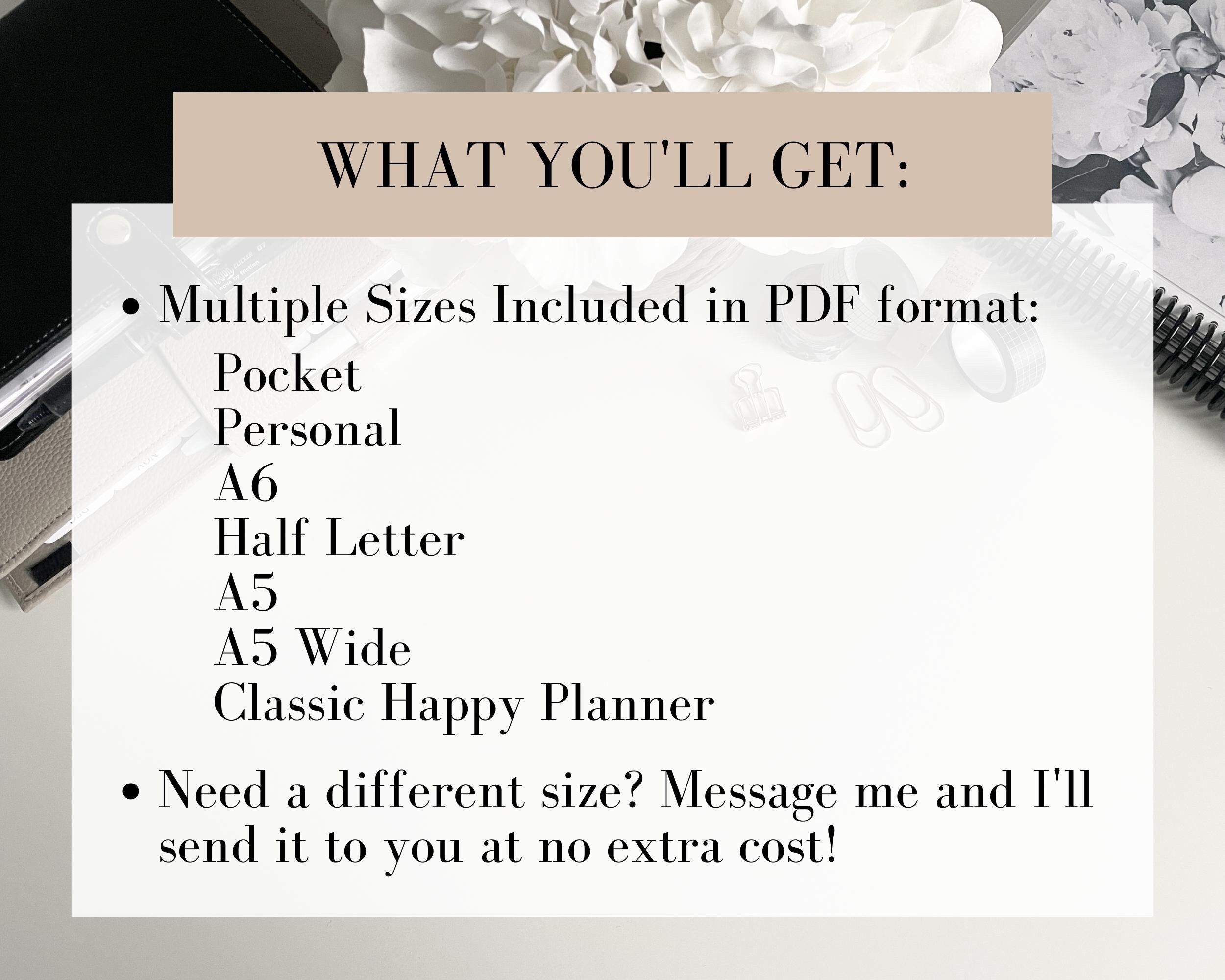 Tranquility Digital Printable Planner Dashboard Pocket, Personal, A6 ...