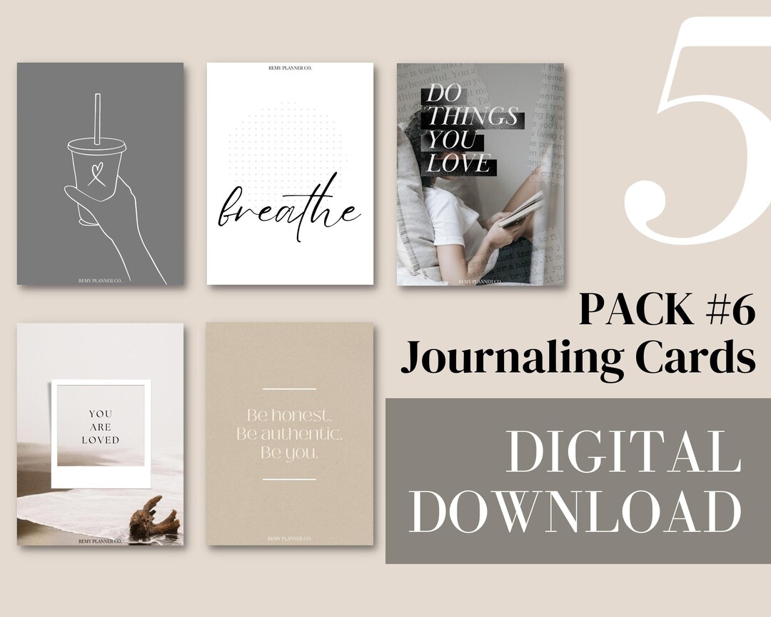 Journaling Cards Pack #6 | Digital Printable Planner Journaling Cards ...
