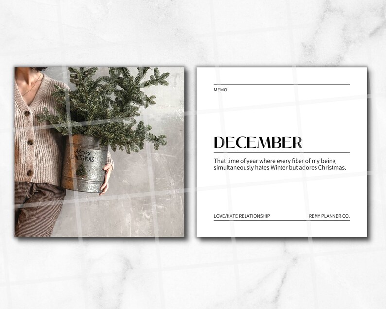 Printable Square Cards Pack of 8 3x3 Christmas PACK 9 Planner ...