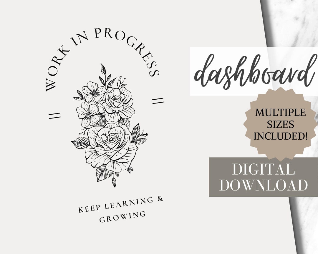 Printable Planner Dashboard | "work in Progress" | Digital | Pocket ...