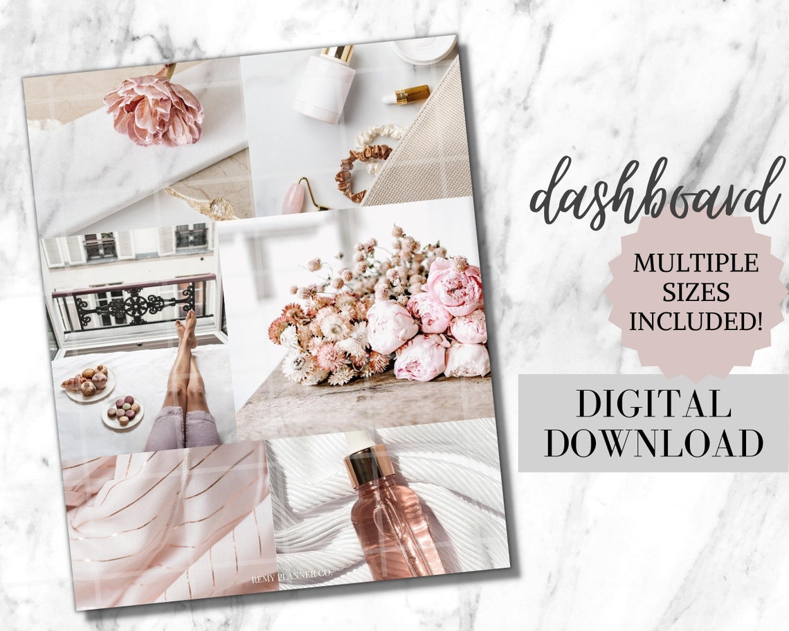 Pink Luxury Digital Printable Planner Dashboard Mood Board - Etsy