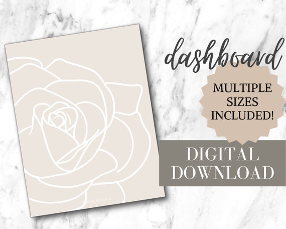 Neutral Rose Digital Printable Planner Dashboard Pocket - Etsy