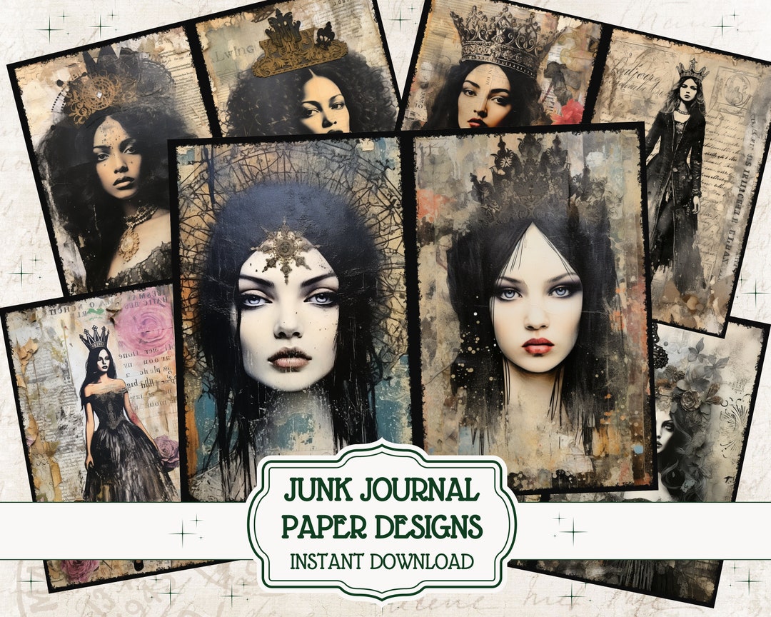 Vintage Goth Queen Mixed Media Vintage Journal Goth Junk Journal ...
