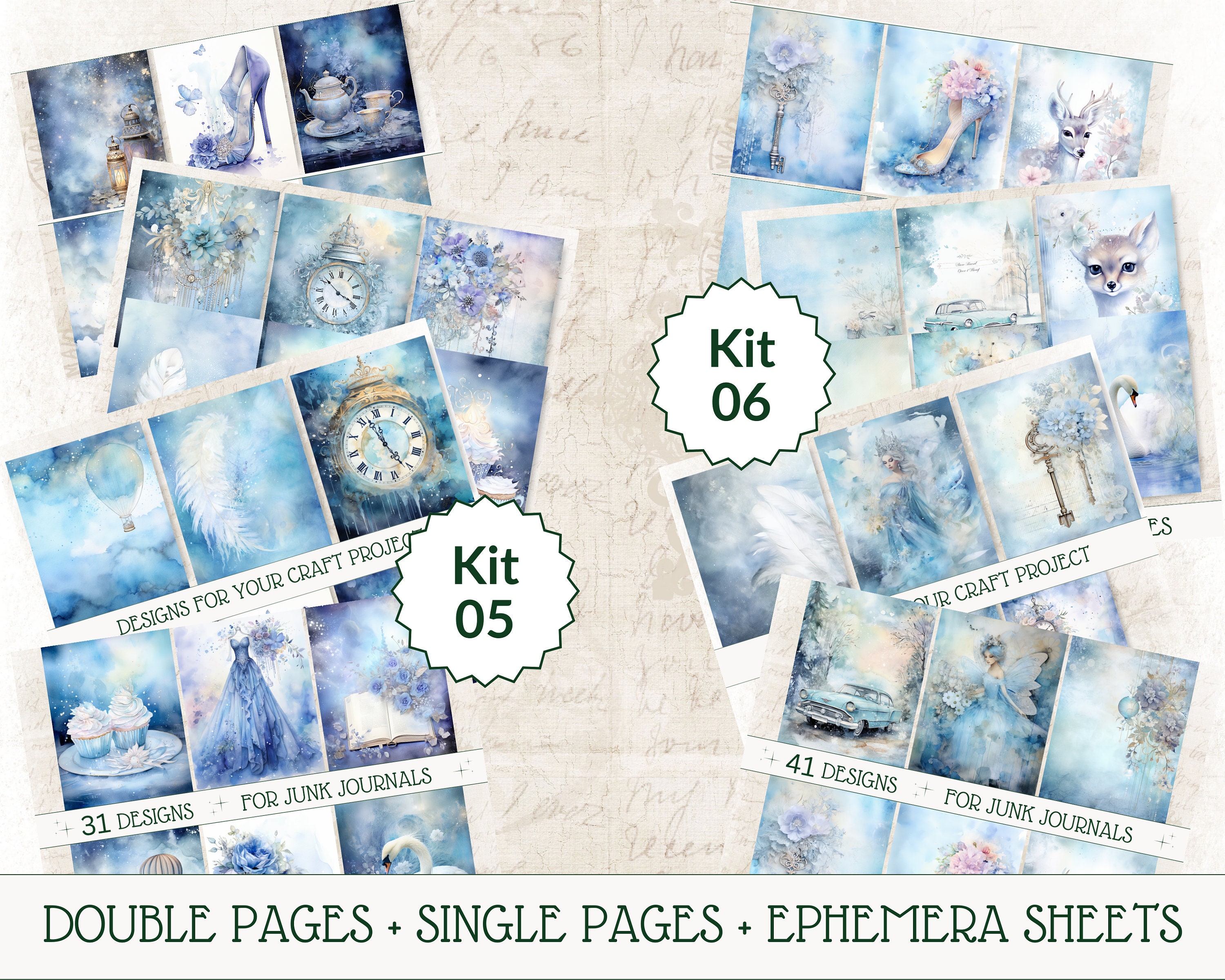Big Bundle Fairytale Junk Journal Pages Mega Bundle Whimsical ...