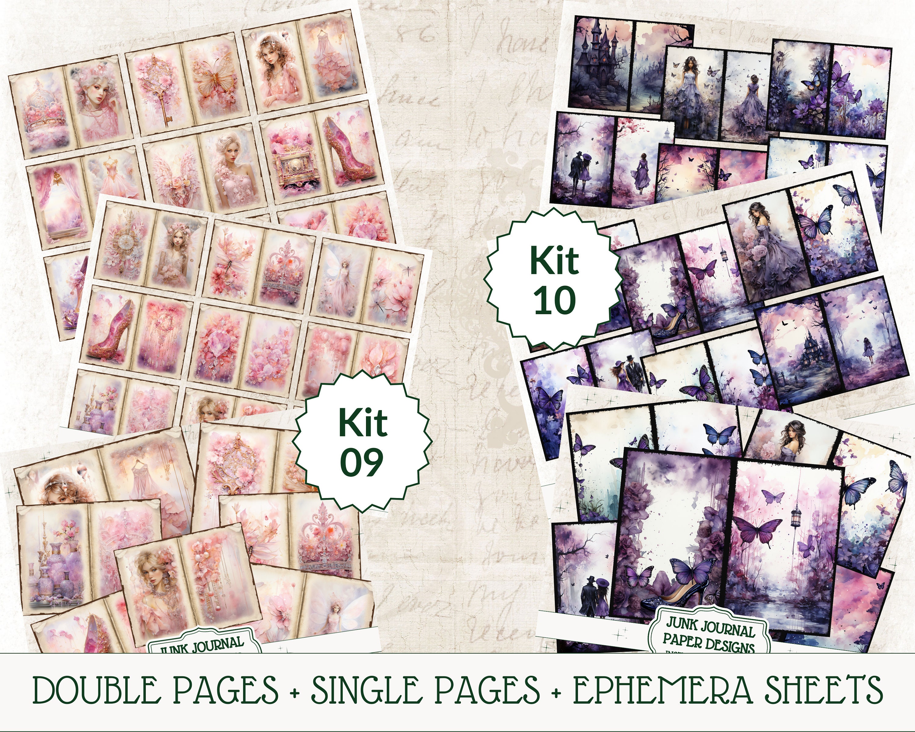 Big Bundle Fairytale Junk Journal Pages Mega Bundle Whimsical ...