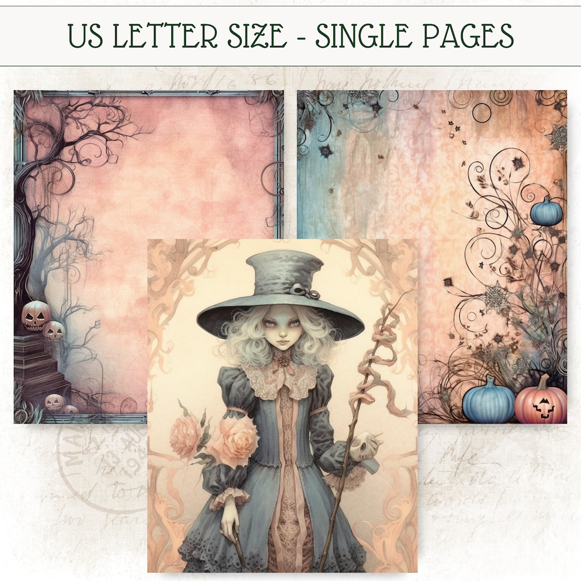 Pastel Goth Mystery Junk Journal Kit, Witch Ephemera, Printable Junk ...