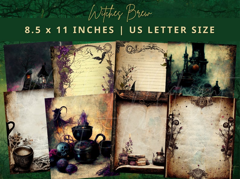 WITCHES BREW Dark Junk Journal Kit Printable Black Gothic - Etsy