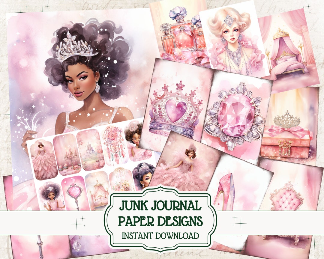 Pink Printable Journaling Cards, Paris Ephemera, Victorian Junk Journal ...