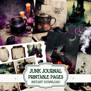 WITCHES BREW | Dark Junk Journal Kit Gothic Junk Journal Pages Witchy ...