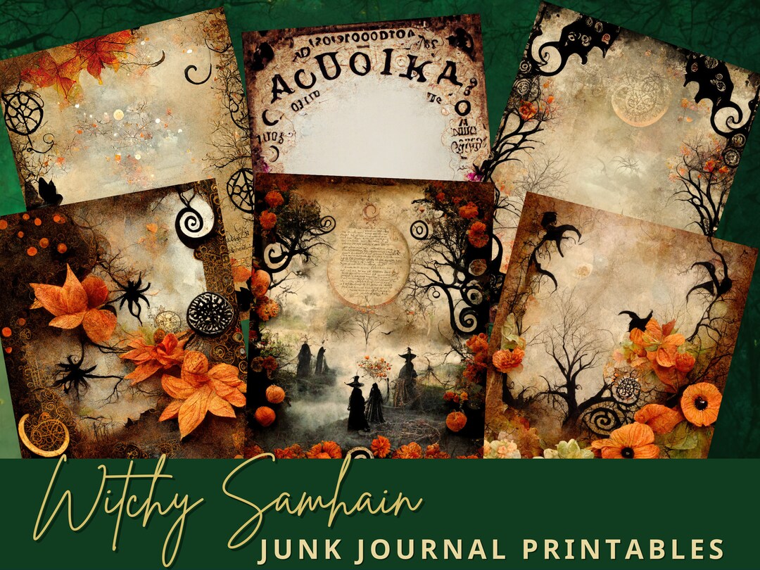 WITCHY SAMHAIN | Witch Junk Journal, Witch Ephemera, Diy Journal Kit ...