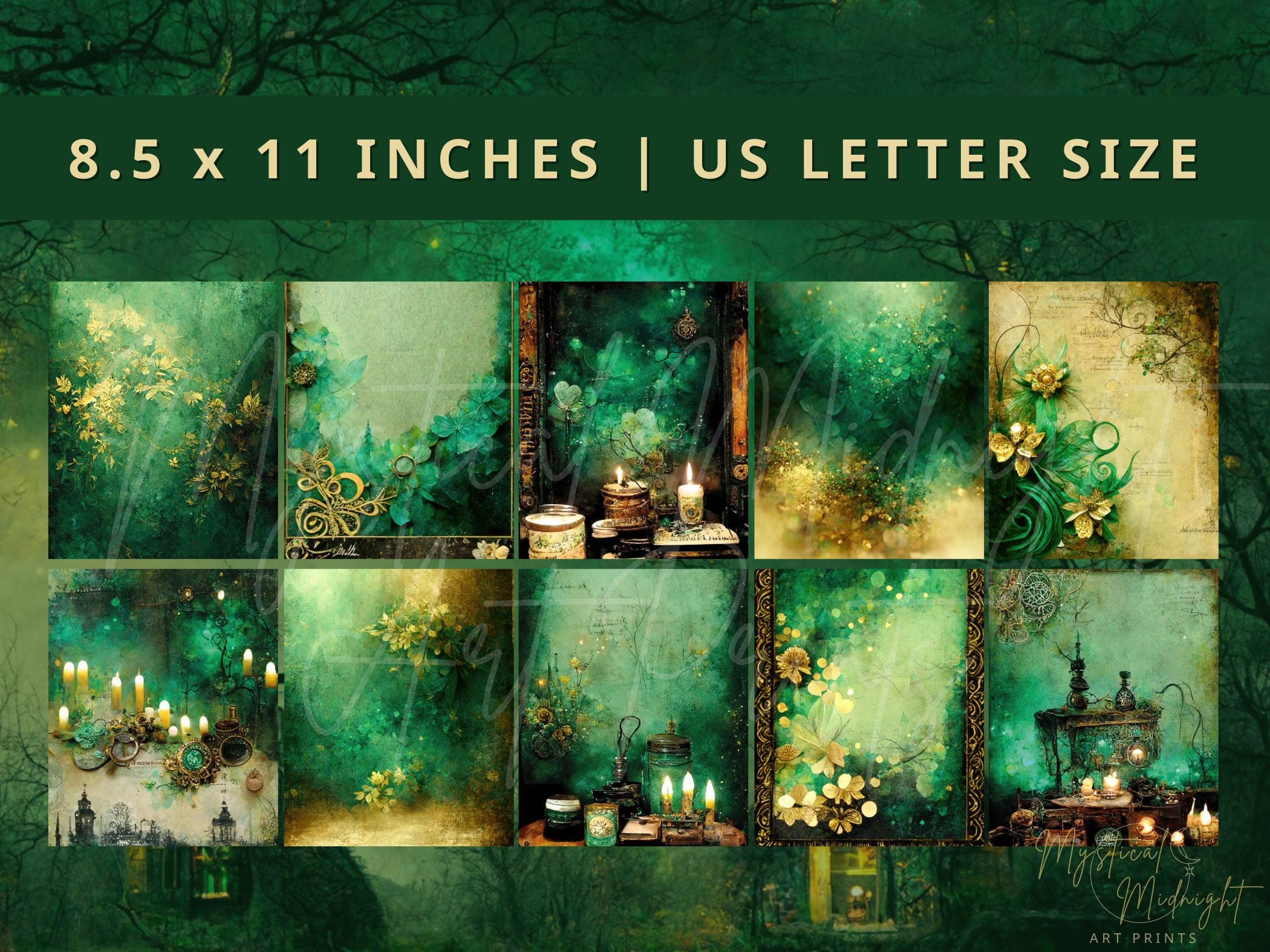 GOLDEN GREEN TREASURES Goth Spring Pages, Whimsical Journal, Gothic ...