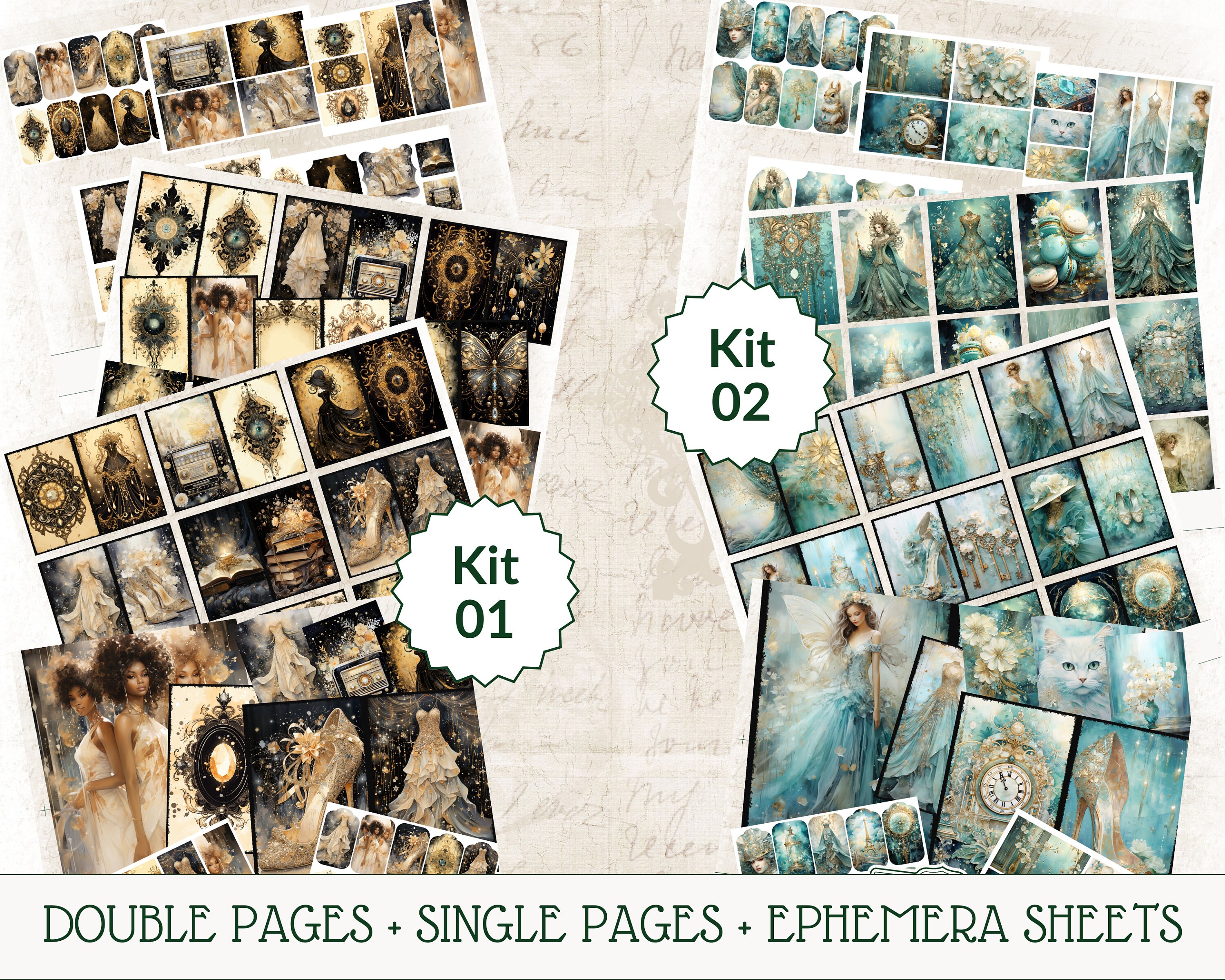 Big Bundle Fairytale Junk Journal Pages Mega Bundle Whimsical ...