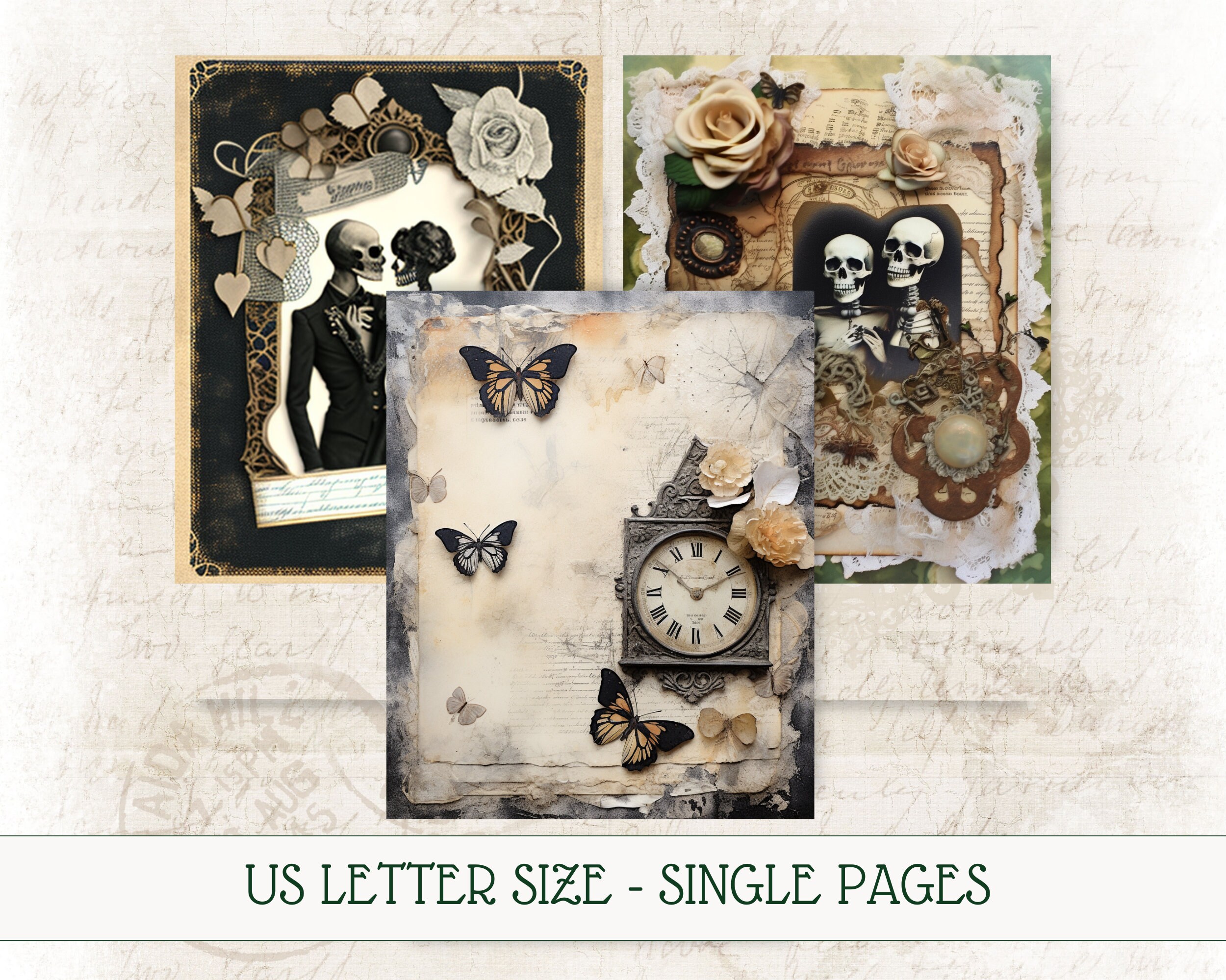 Autumn Skeleton Party Junk Journal Kit Halloween Scrapbook - Etsy