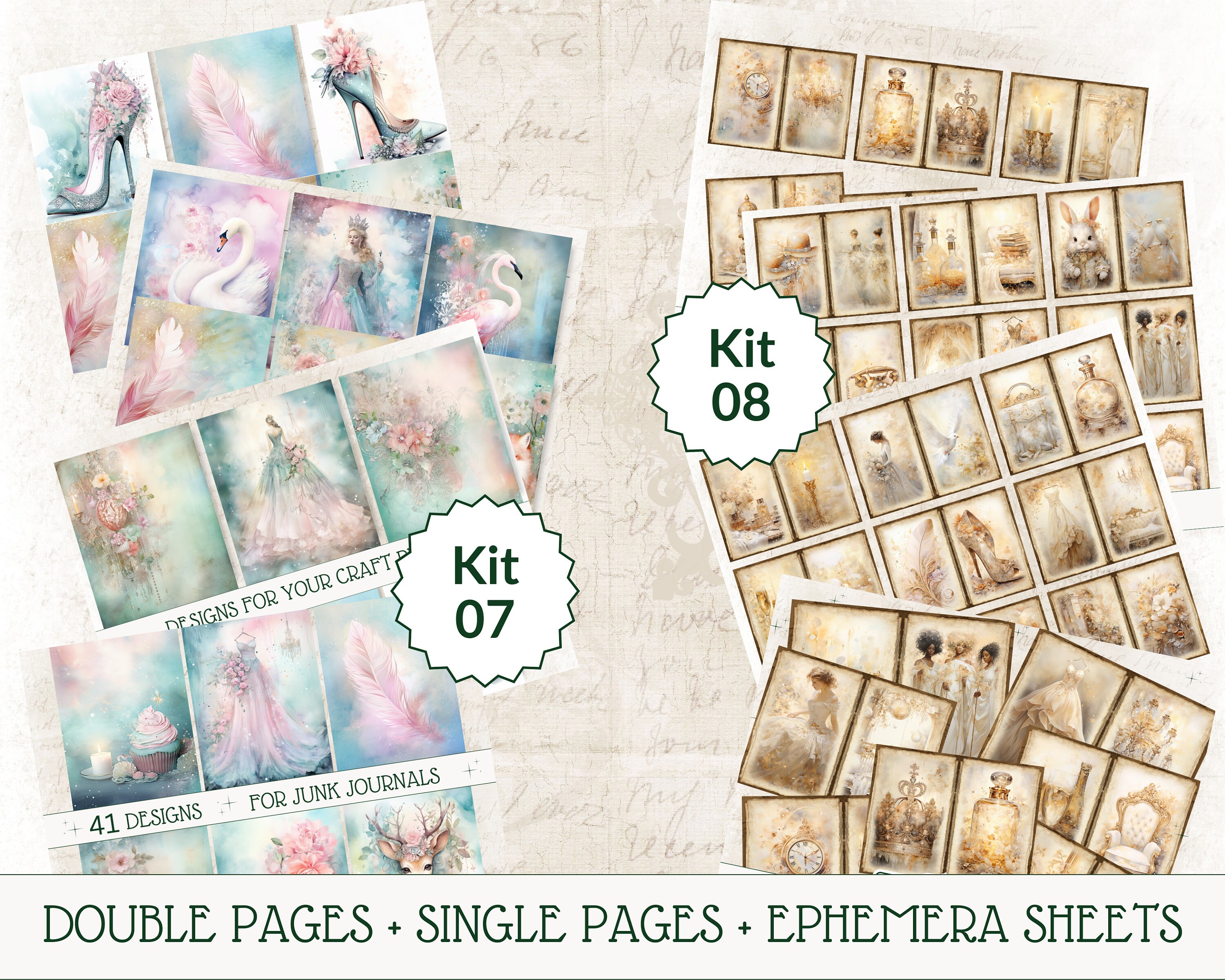 Big Bundle Fairytale Junk Journal Pages Mega Bundle Whimsical ...
