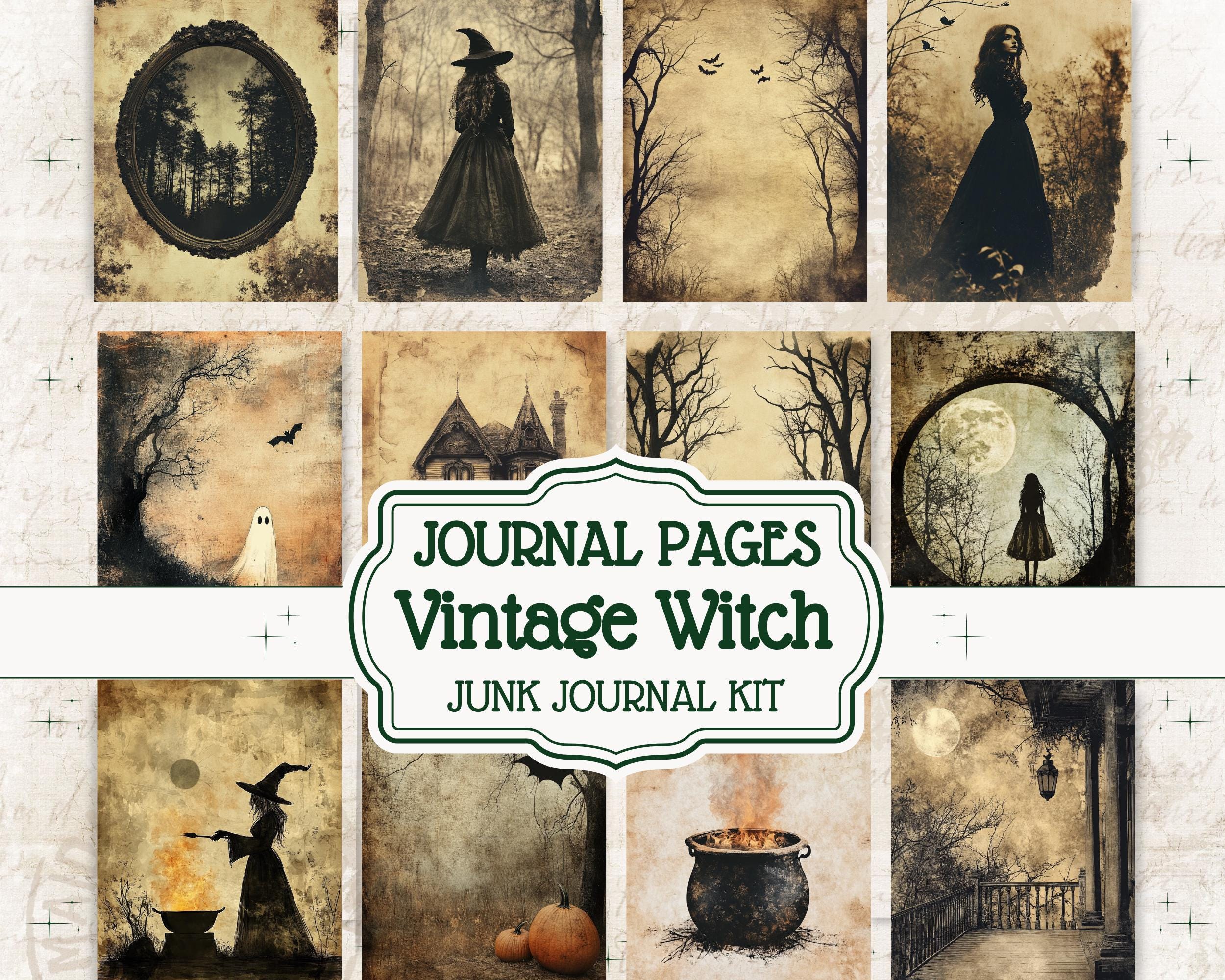 Spooky Forest Journaling Paper, Witch Junk Journal Kit, Halloween Witch ...