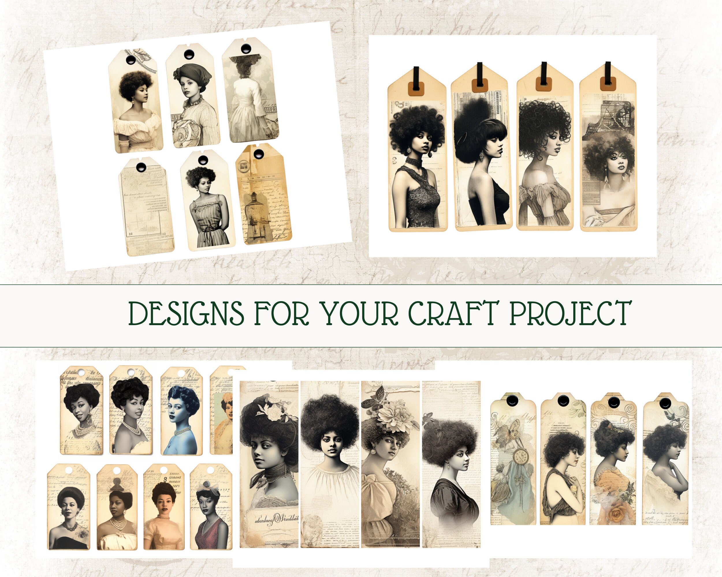 Junk Journal Paper Black Woman 60s Scrapbook Kit Victorian Journal ...