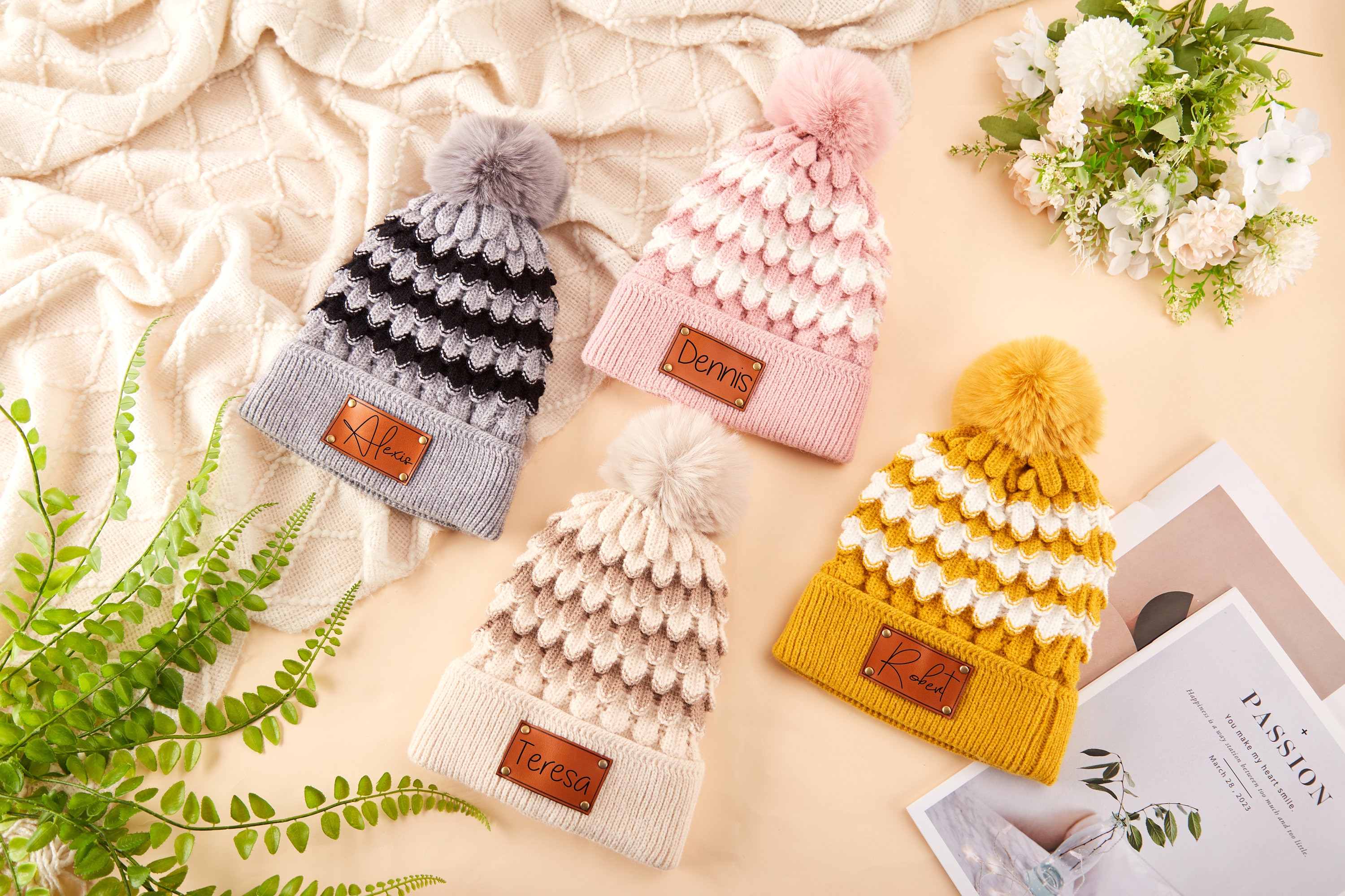 Personalized Women Winter Hat Beanie Winter Beanie Custom Winter Hat ...