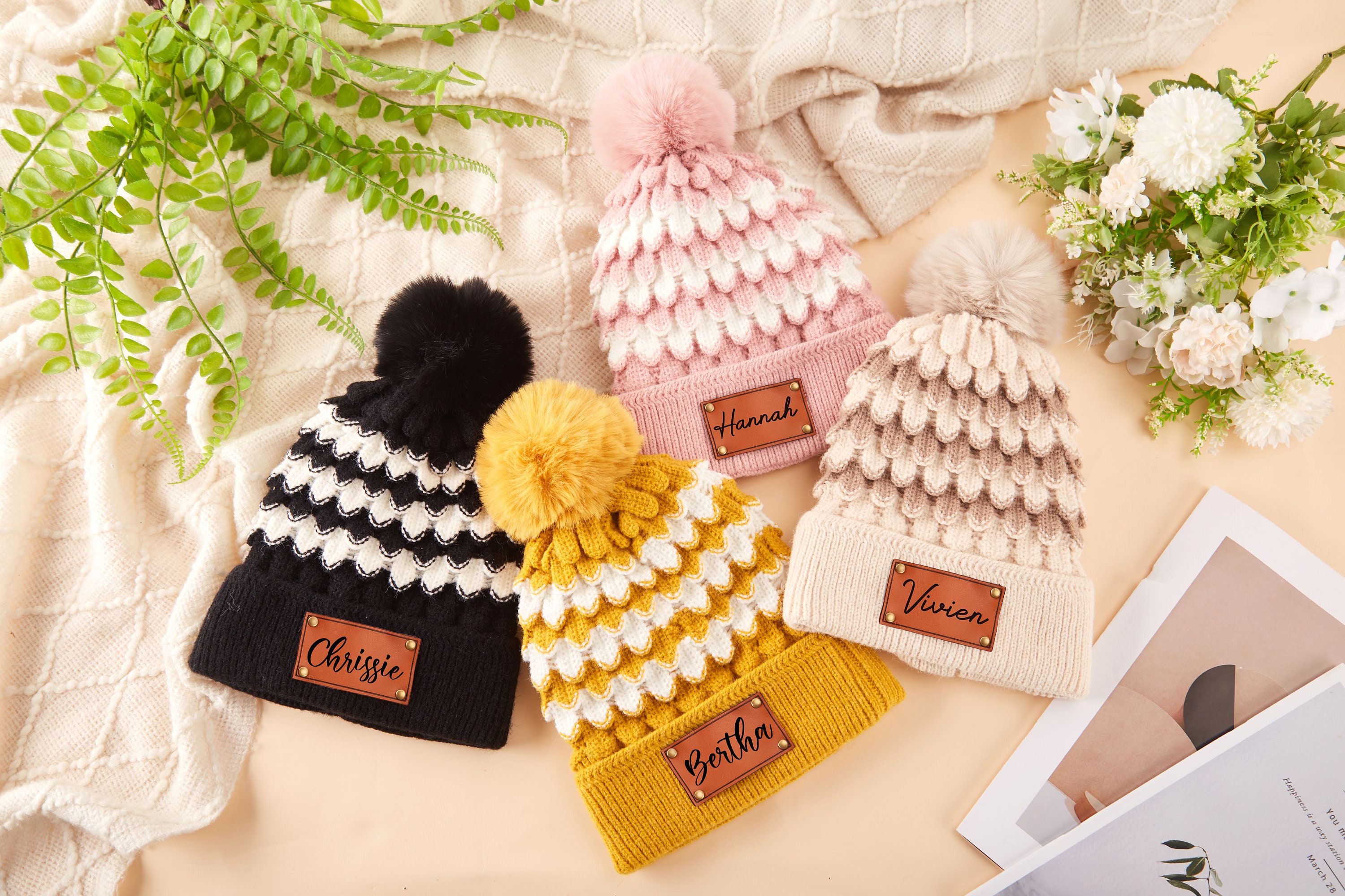 Personalized Women Winter Hat Beanie Winter Beanie Custom Winter Hat ...