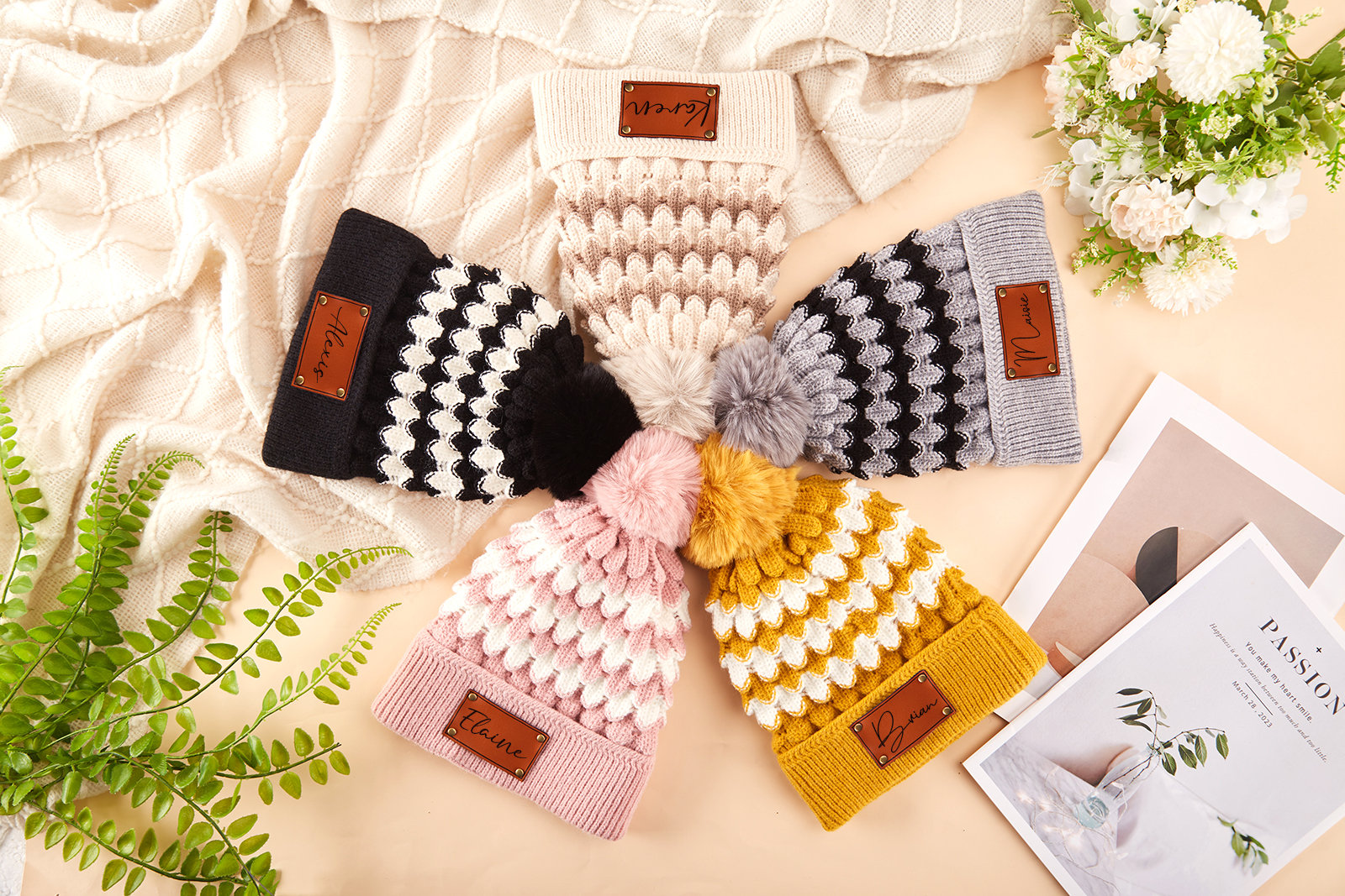 Personalized Women Winter Hat Beanie Winter Beanie Custom Winter Hat ...