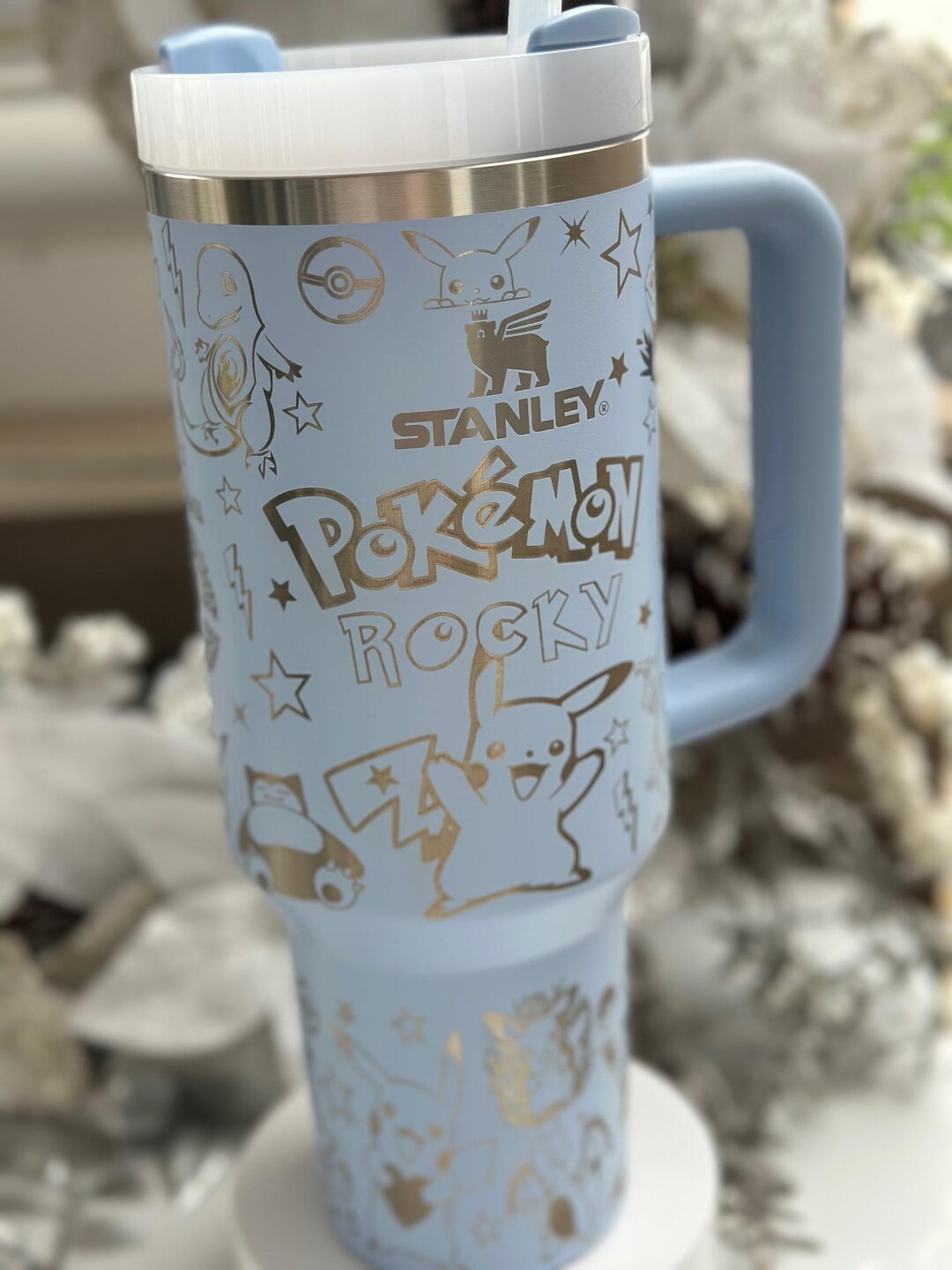 Pikachu Gaming Poke Mon Themed Tumbler | Birthday | Laser Engraved Gift ...