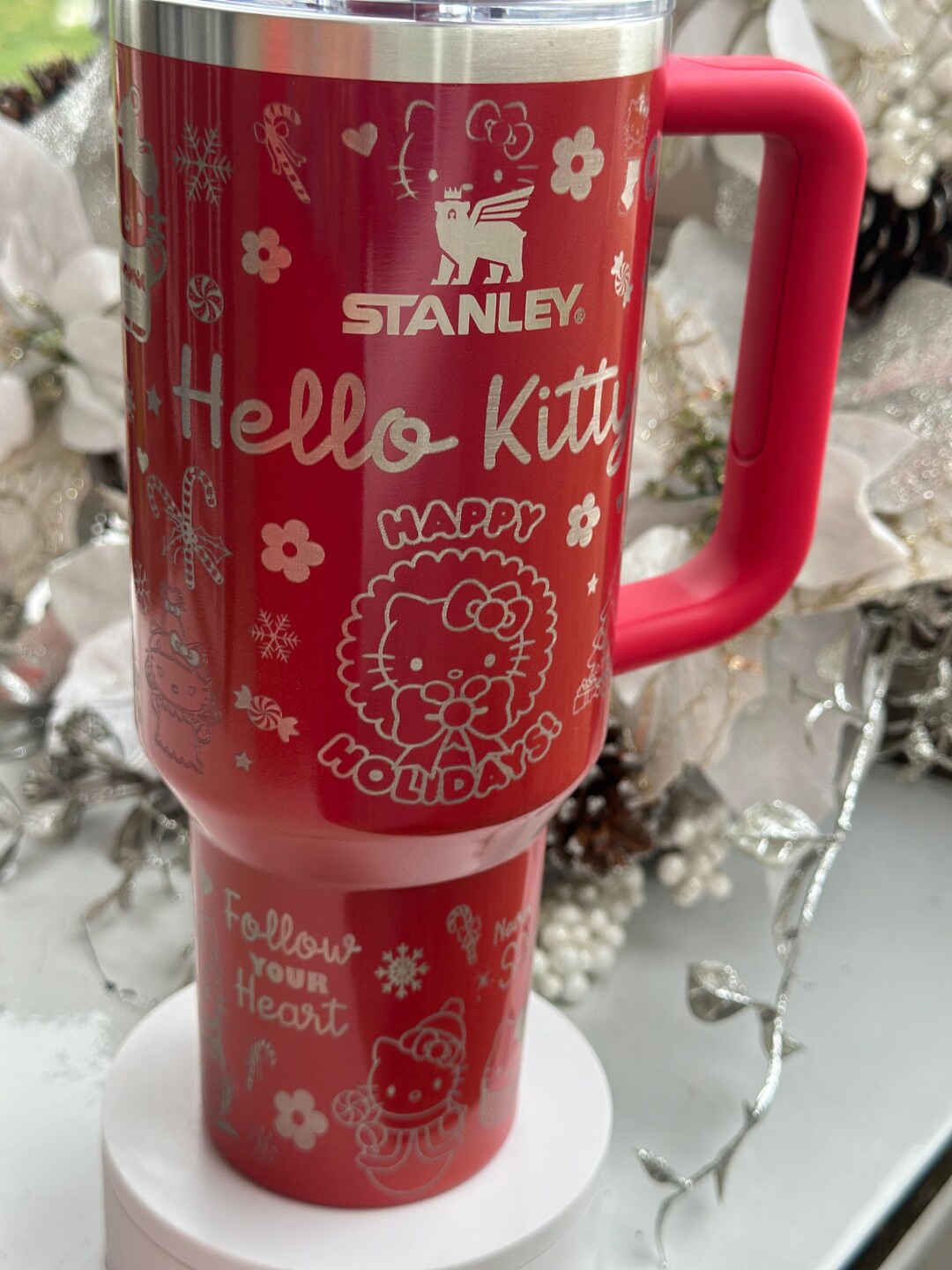 HK Kitty Cat Christmas Joy | Stanley & Tumblers | Laser Engraved | Gift ...