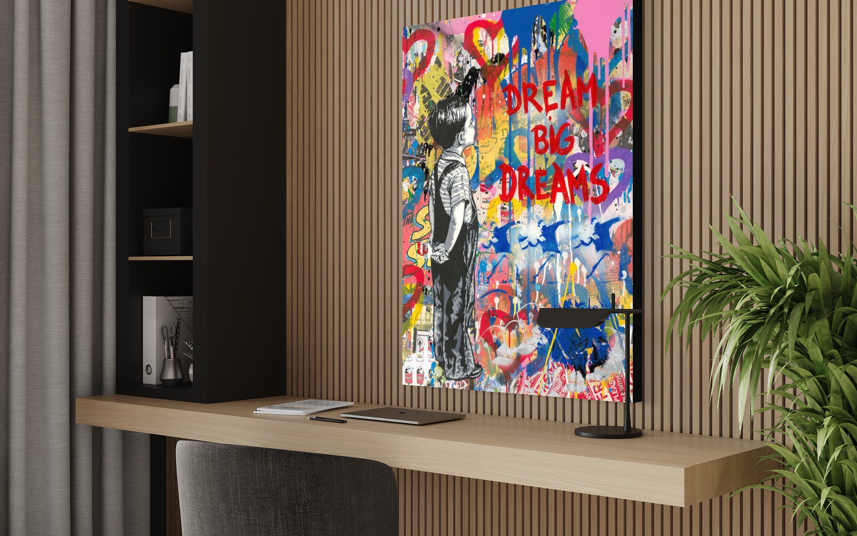 Banksy Child and Wall Graffiti Dream Big Dreams Canvas Print - Etsy