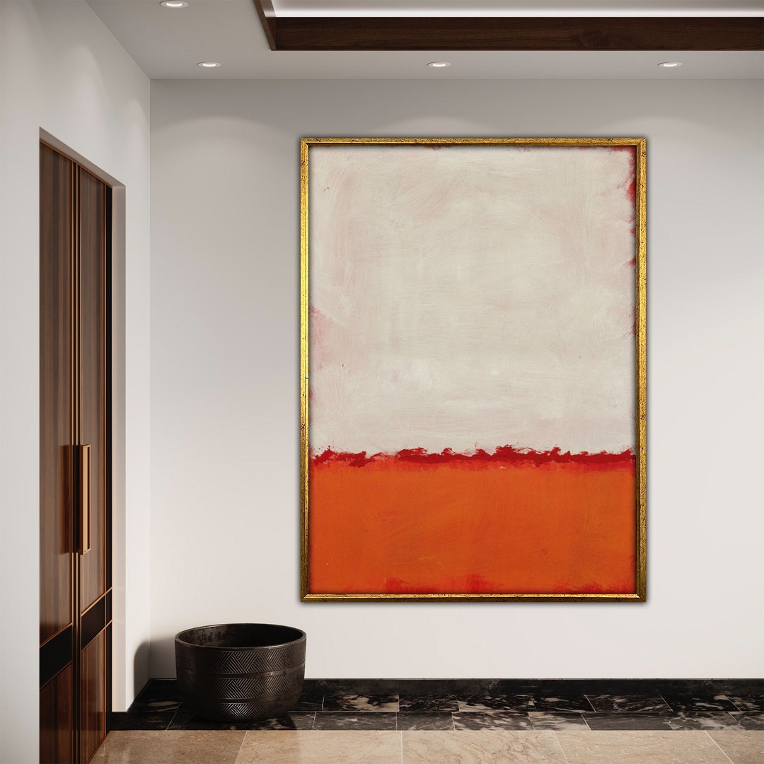 Mark Rothko Orange Weiß gerahmte Leinwand Gemälde, Abstrakte Leinwand ...