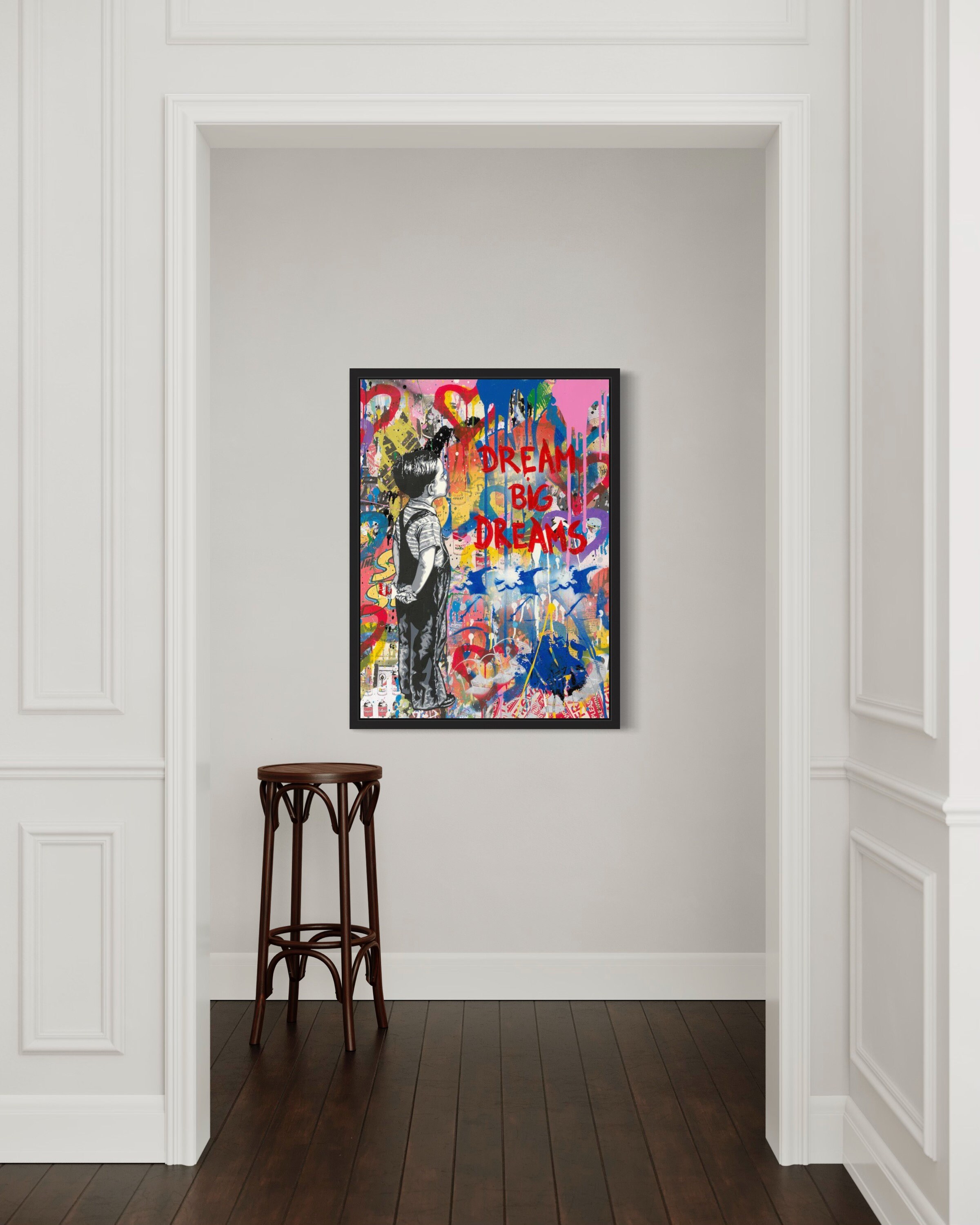 Banksy Child and Wall Graffiti Dream Big Dreams Canvas Print - Etsy