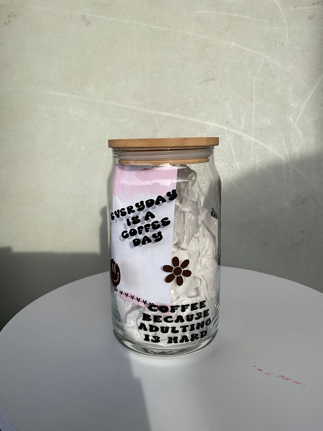 Coffee Affirmations Glass Cup - Etsy