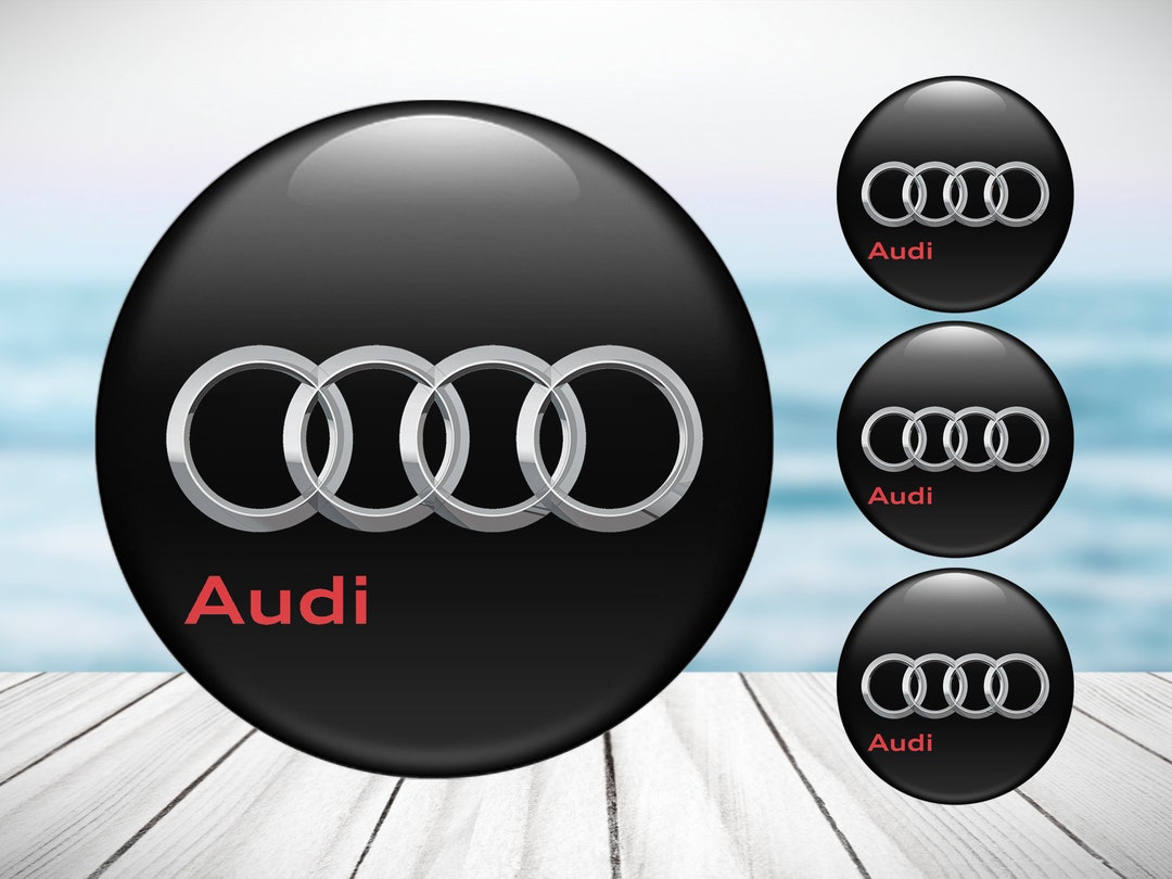 4pcs Set Audi High Quality Hand Made Center Wheel Cap Stickers Gas Tank ...