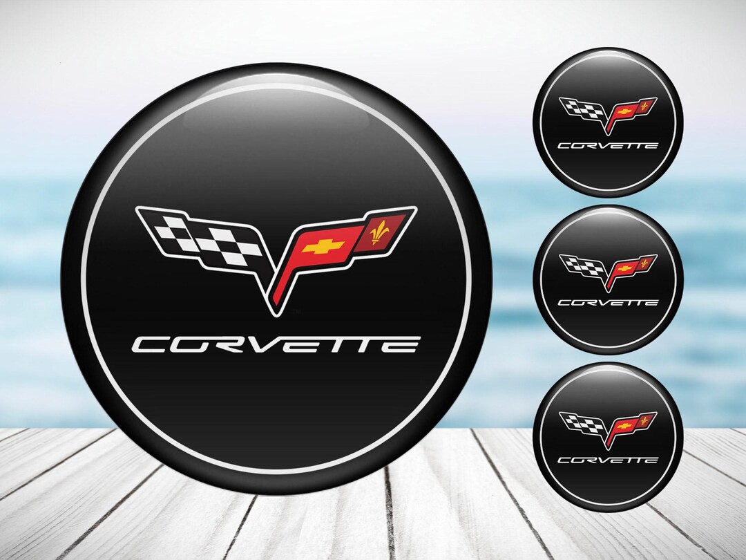 4pcs Set Corvette C6 High Quality Hand Made Center Wheel Cap Stickers ...