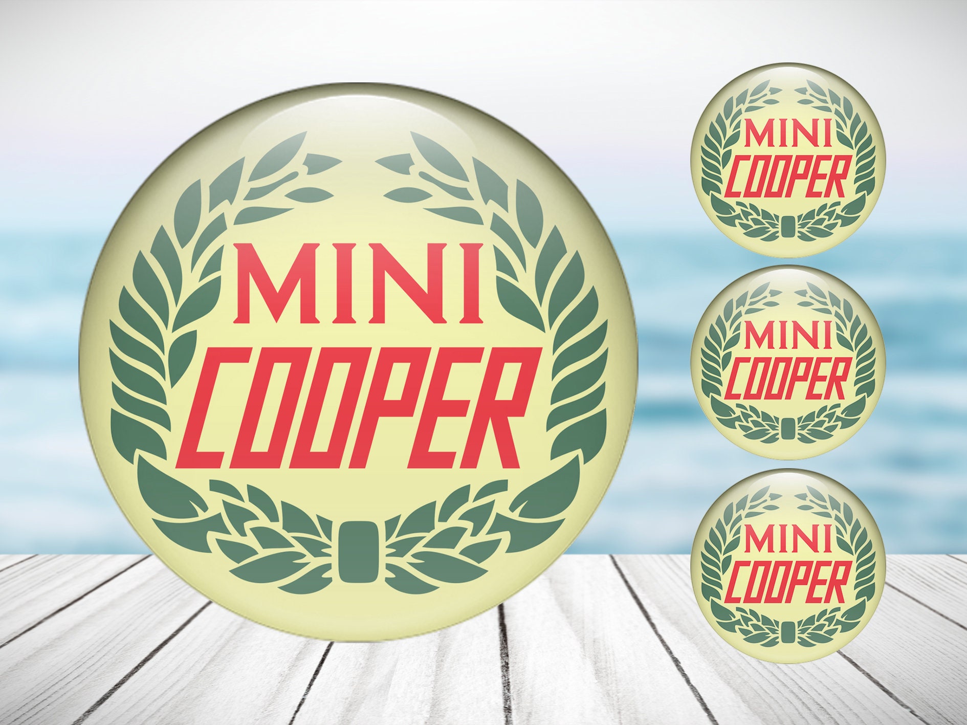 4pcs Set MINI Cooper High Quality Hand Made Center Wheel Cap Stickers ...