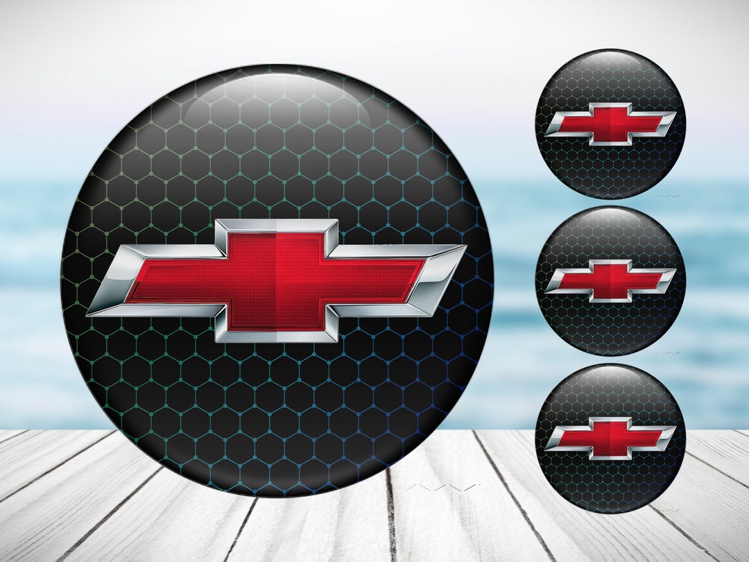4pcs Set Chevrolet High Quality Hand Made Center Wheel Cap Stickers Gas ...