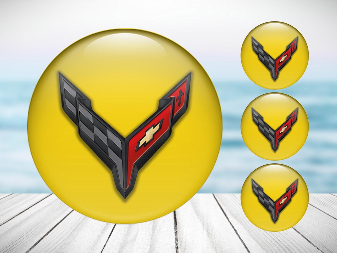 4pcs Set Corvette C8 High Quality Hand Made Center Wheel Cap Stickers ...