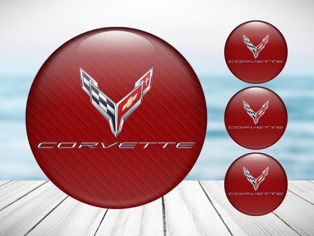 4pcs Set Corvette C8 High Quality Hand Made Center Wheel Cap Stickers ...