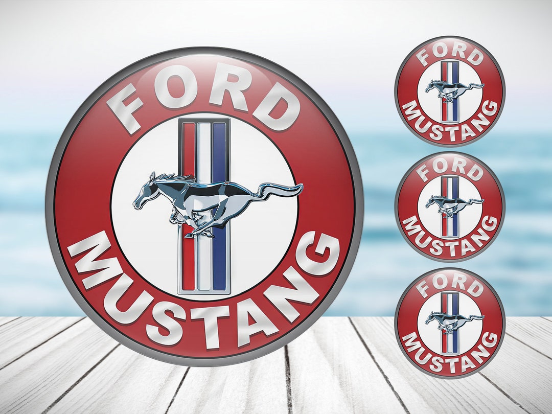 4pcs Set Mustang High Quality Hand Made Center Wheel Cap Stickers Gas ...