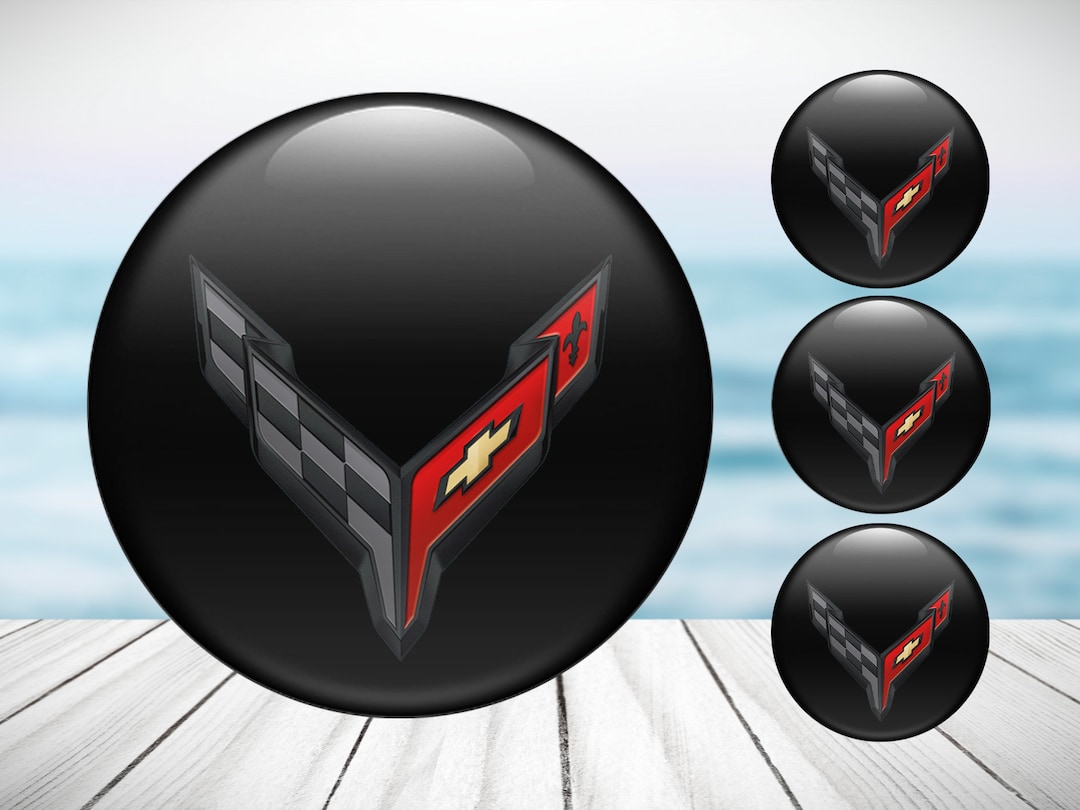4pcs Set Corvette C8 High Quality Hand Made Center Wheel Cap Stickers ...