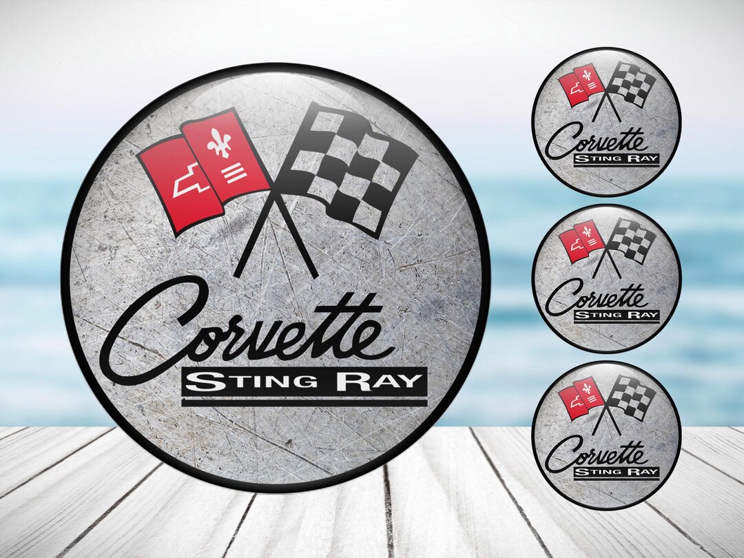 4pcs Set Corvette C3 High Quality Hand Made Center Wheel Cap Stickers ...