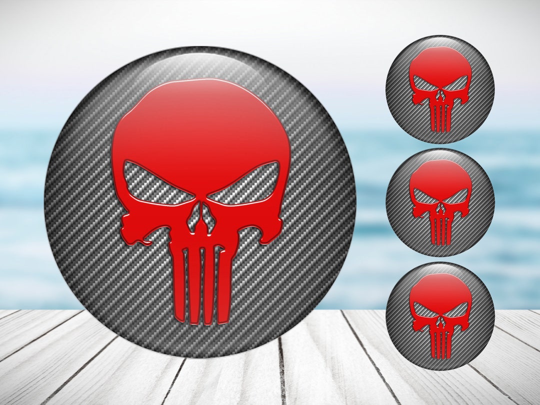4pcs Set Skull High Quality Hand Made Center Wheel Cap Stickers Gas ...