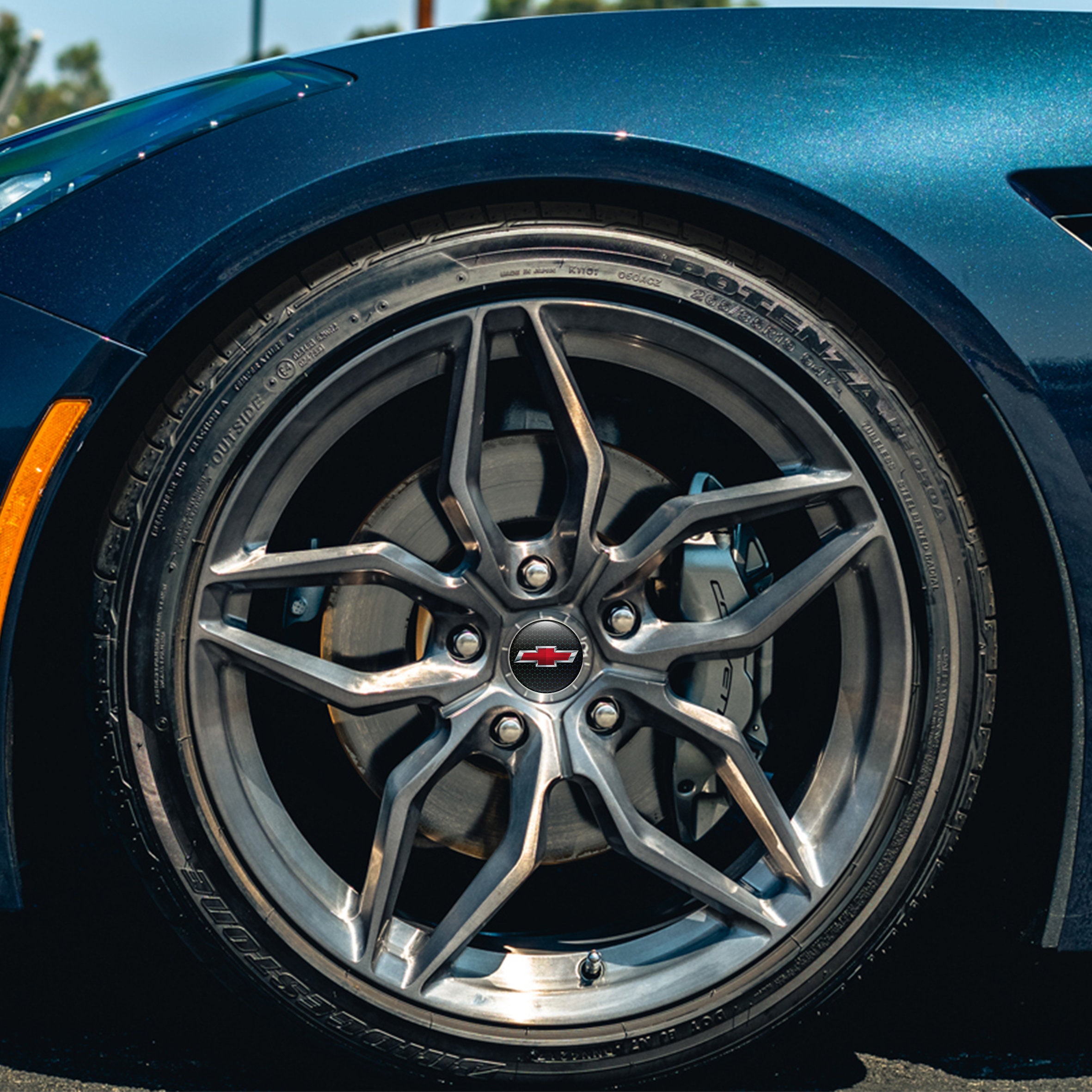 4pcs Set Chevrolet High Quality Hand Made Center Wheel Cap Stickers Gas ...