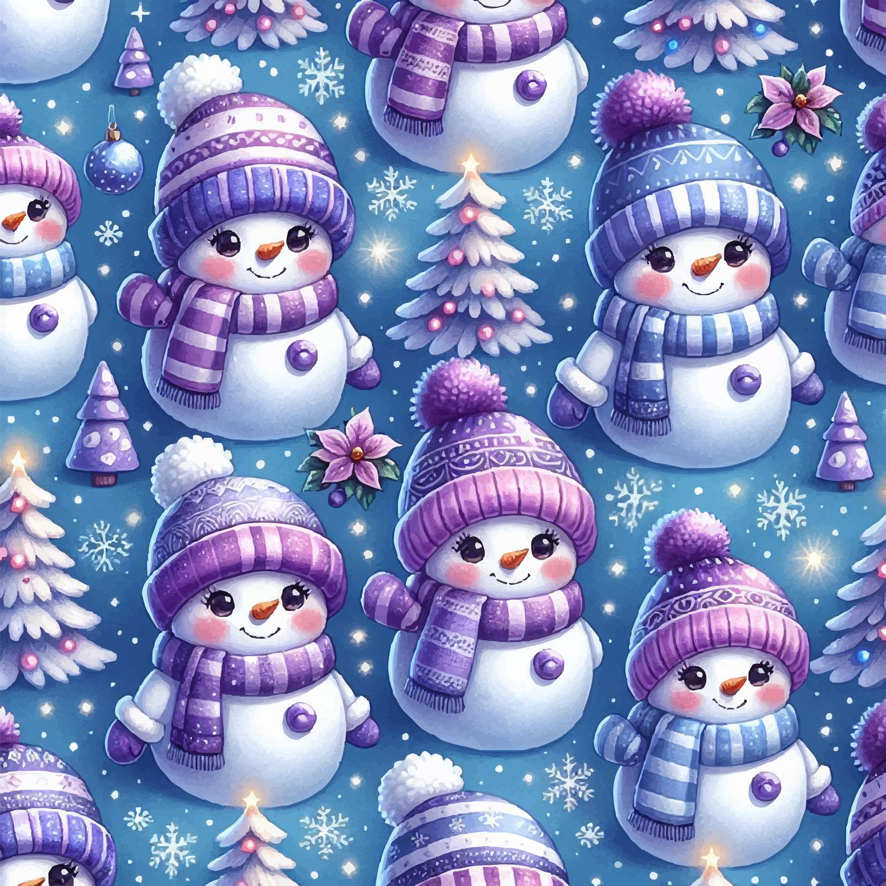 Snowman Digital Paper Pack 12x12 In, 300 DPI, PNG/JPG Scrapbooking ...