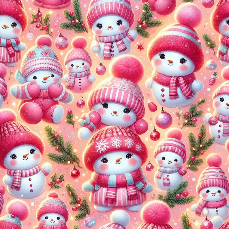 Snowman Digital Paper Pack 12x12 In, 300 DPI, PNG/JPG Scrapbooking ...