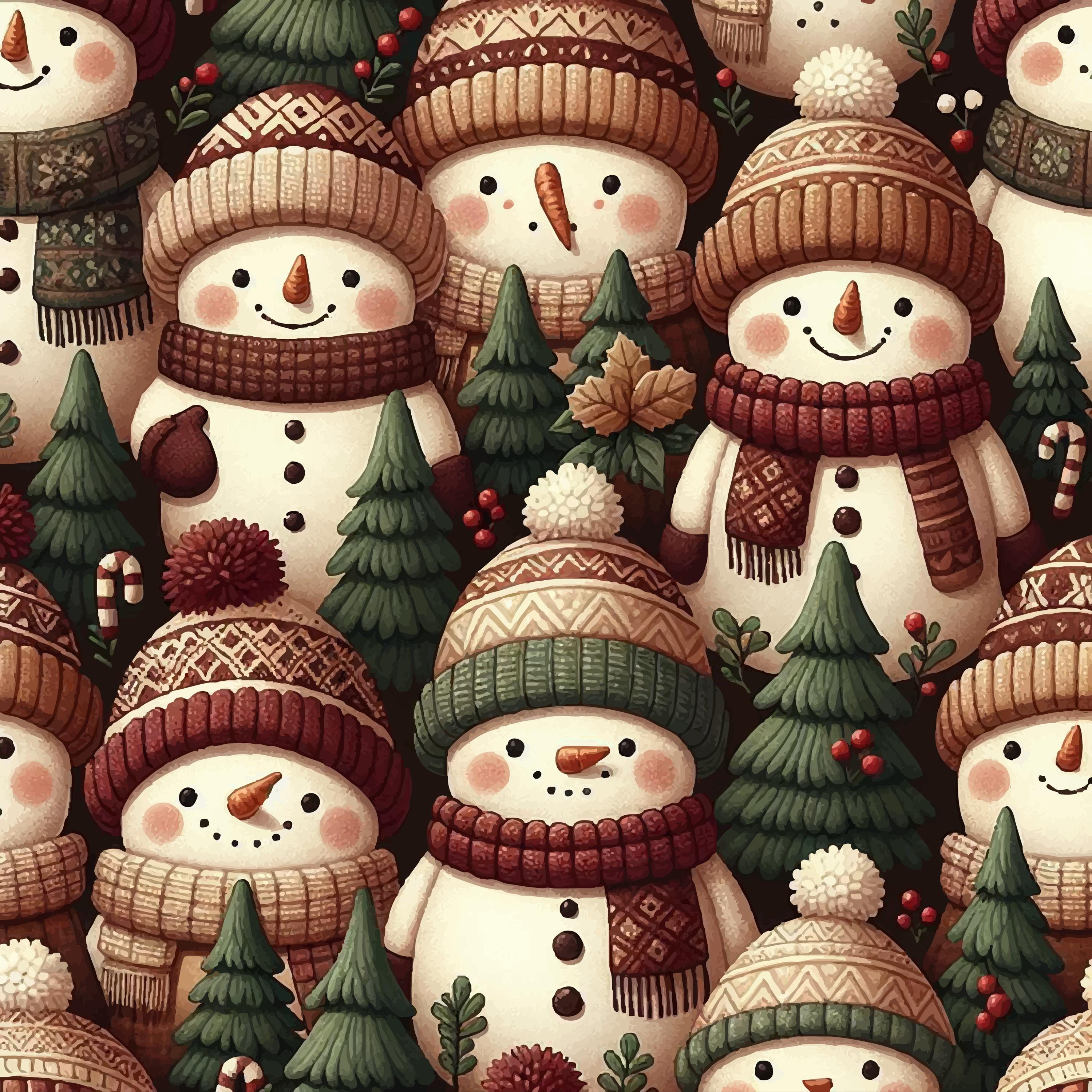 Snowman Digital Paper Pack 12x12 In, 300 DPI, PNG/JPG Scrapbooking ...