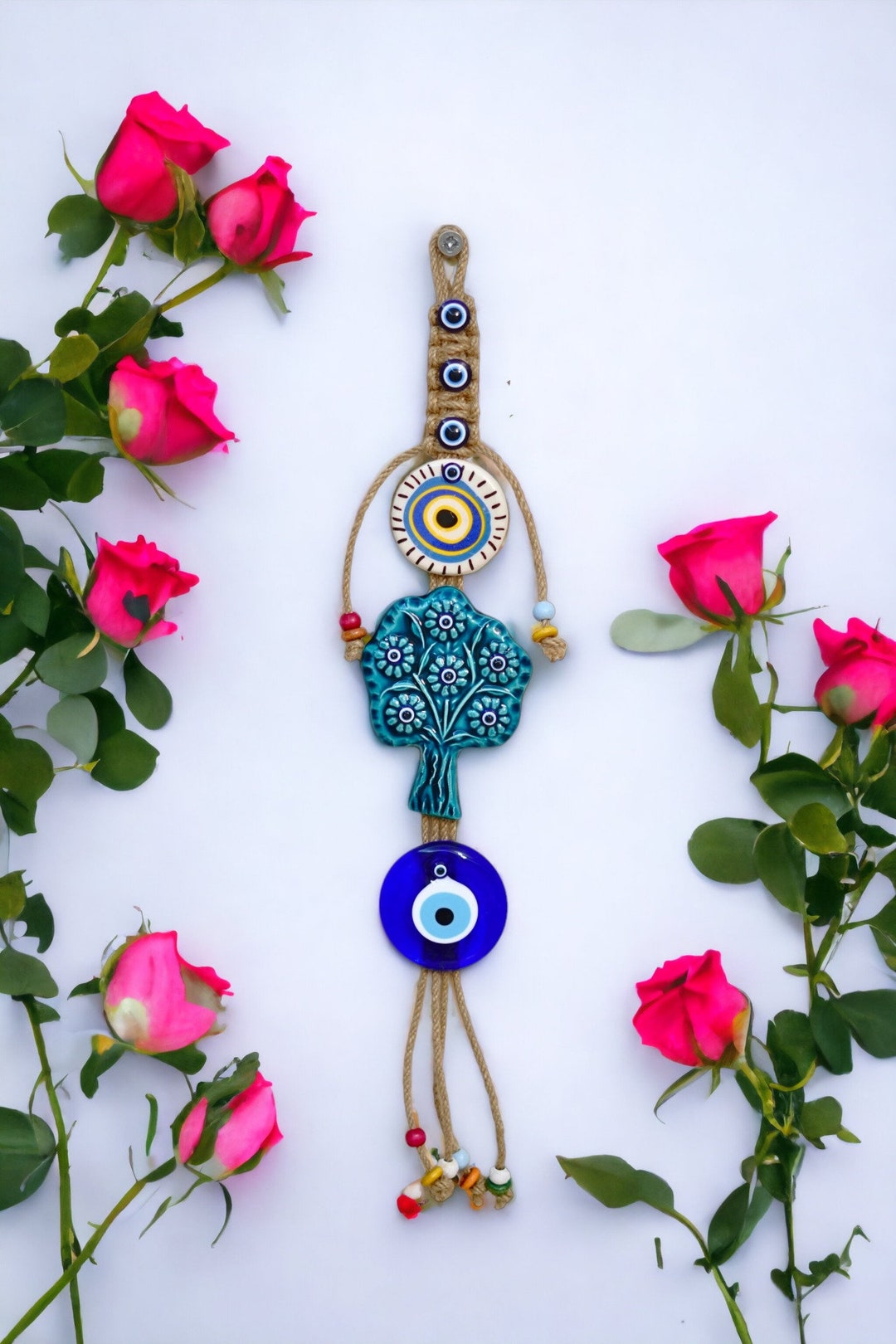 Tree of Life Evil Eye Bead Wall Art Ward off Negativity With This ...
