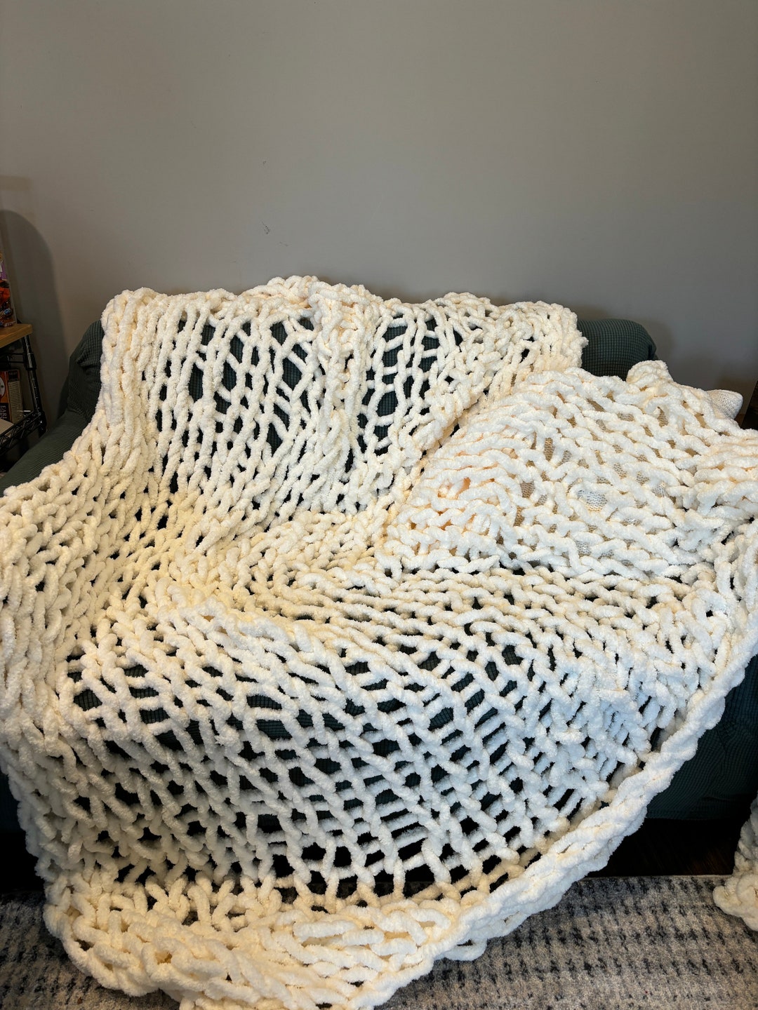 Handmade Chunky Knit Large Blanket - Etsy