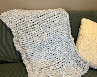 Handmade Chunky Knit Baby Blanket - Etsy