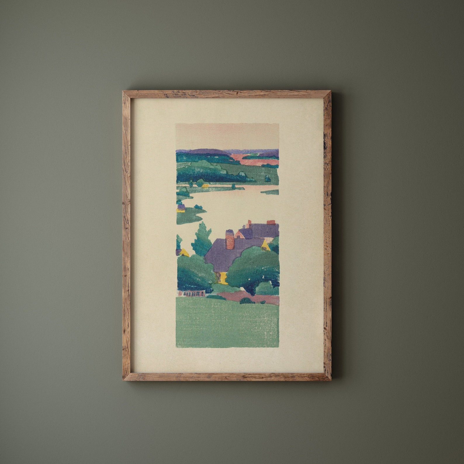 POSTER PRINTS | Colorful Vignette I | Antique Painting Coastal Harbor ...